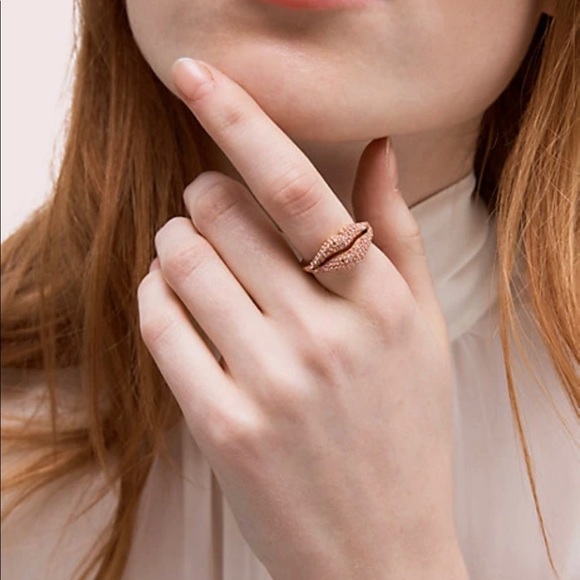 kate spade | Jewelry | Kate Spade Lips Pave Statement Ring Size Of 8 ...